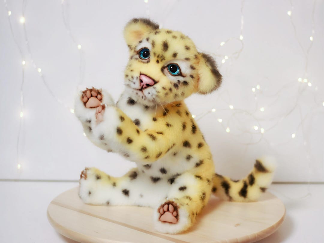 OOAK Leopard Cub, Big Cute Cat, Interior Home Decor Toy Plush, Plush ...
