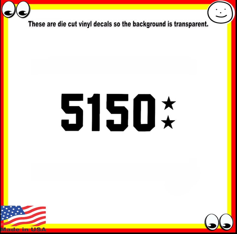 5150 EVH Decal Sticker & Stars Vinyl Cut Decal Sticker for Guitar or ...