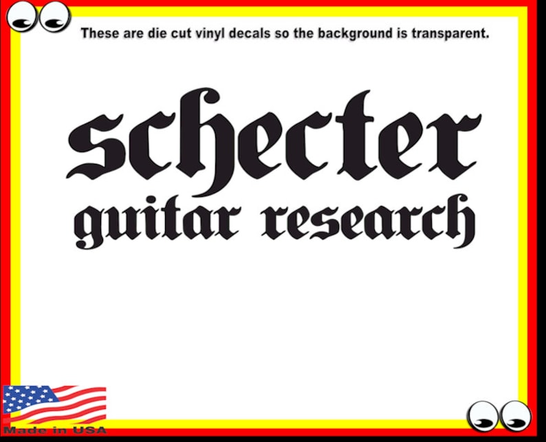 Schecter Guitar Research Vinyl Cut Decal Sticker Logo Guitars Bass 7 ...