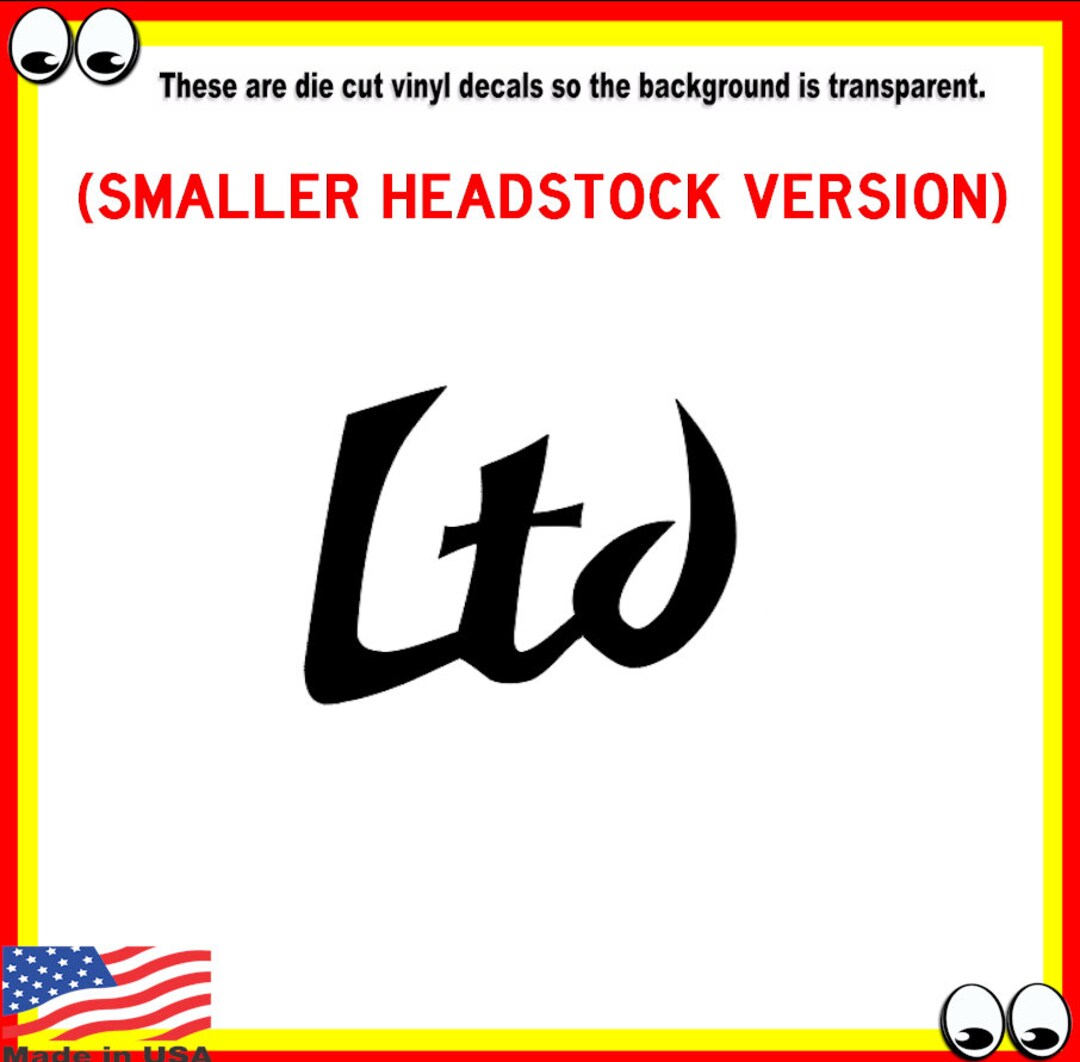 LTD Guitar Headstock Vinyl Cut Decal Sticker Logo for Replacement or ...