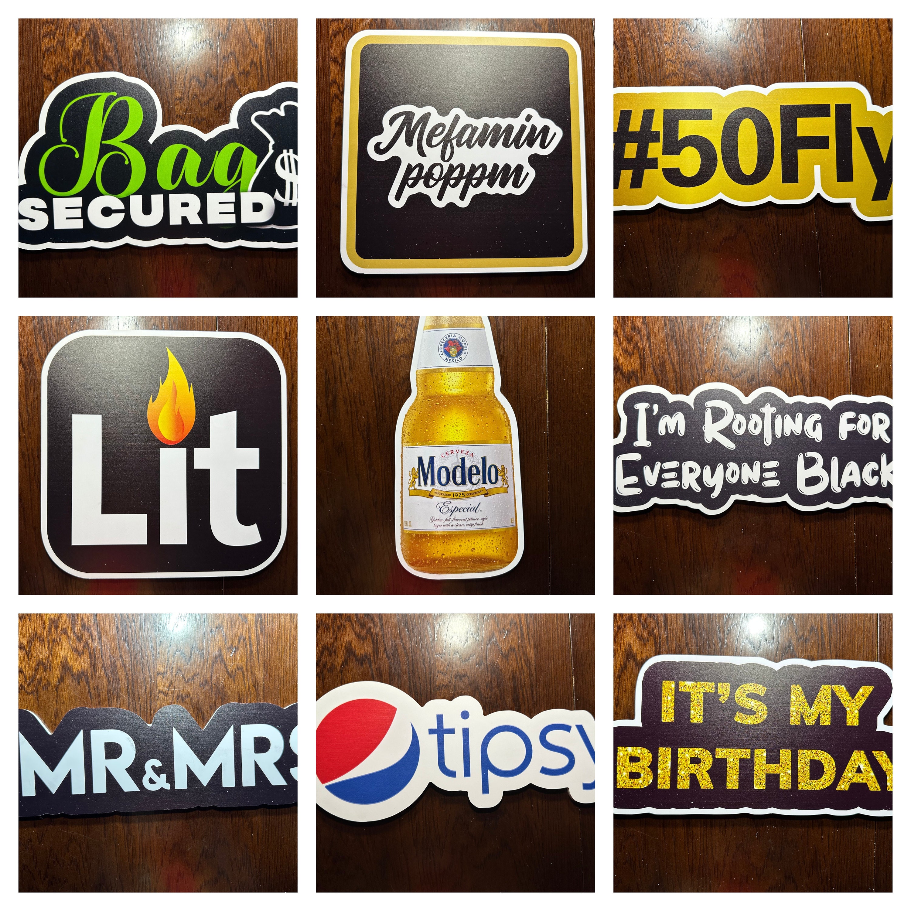 Curvify PVC Photo Booth Props 360 Photo Booth Announcement Emojis ...