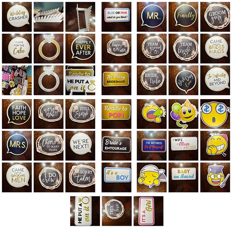 Curvify PVC Photo Booth Props 360 Photo Booth Announcement Emojis ...