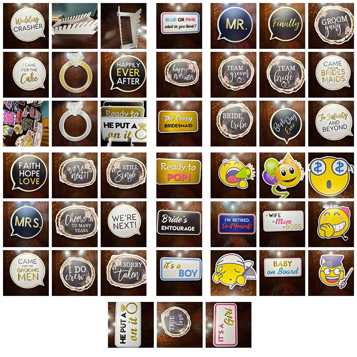 Curvify PVC Photo Booth Props 360 Photo Booth Announcement Emojis ...