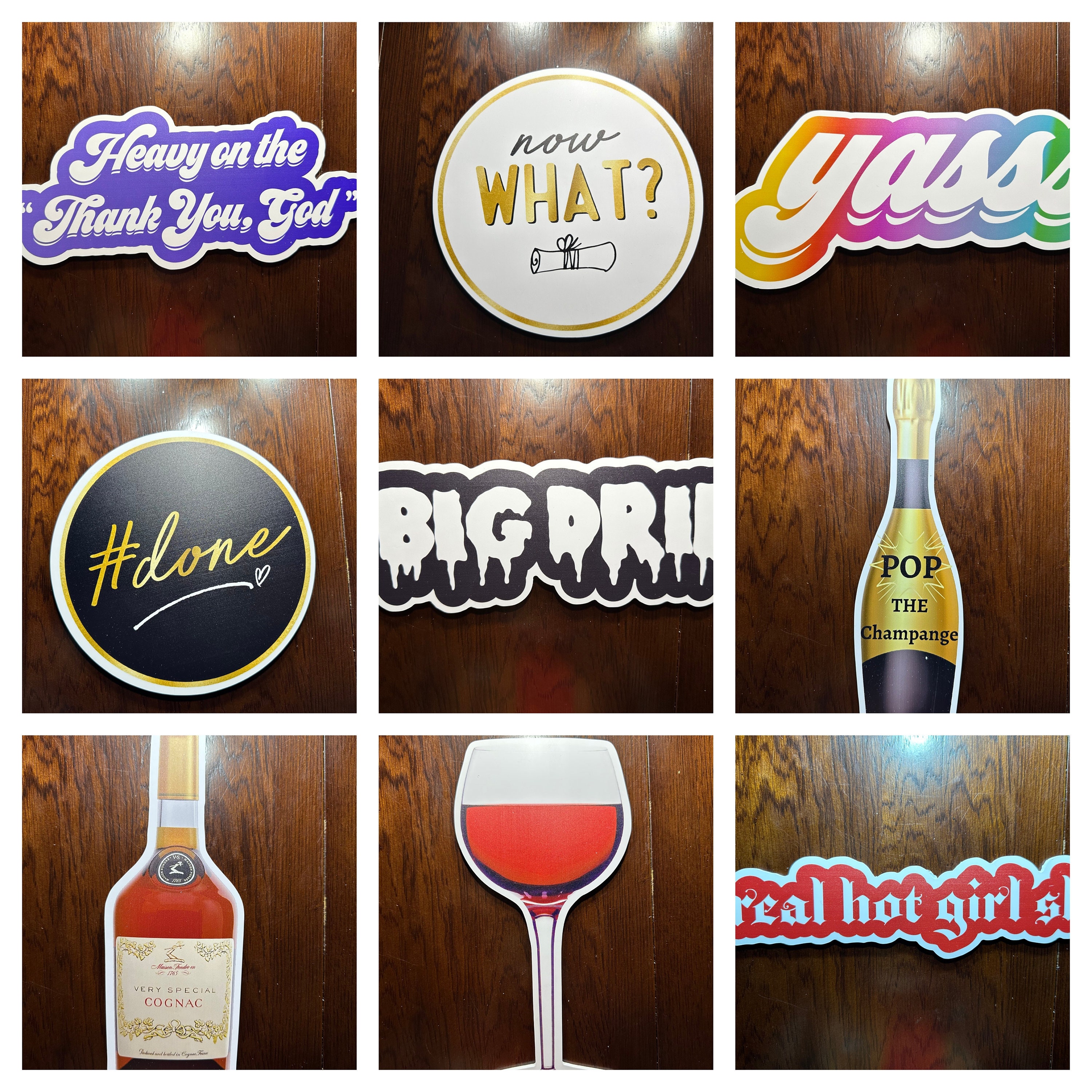 Curvify PVC Photo Booth Props 360 Photo Booth Announcement Emojis ...