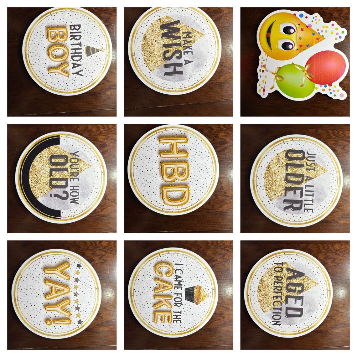 Curvify PVC Photo Booth Props 360 Photo Booth Announcement Emojis ...