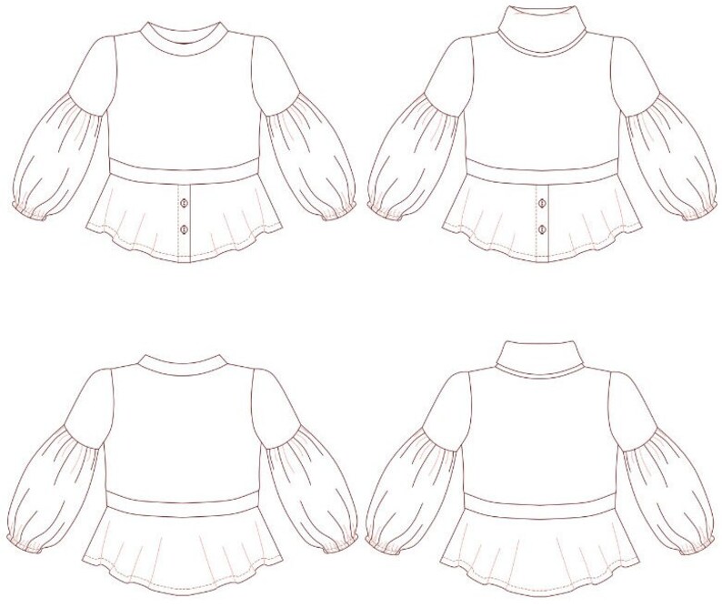 Tulip Blouse Pdf Sewing Pattern / Children Pattern / Size 1-14Y - Etsy
