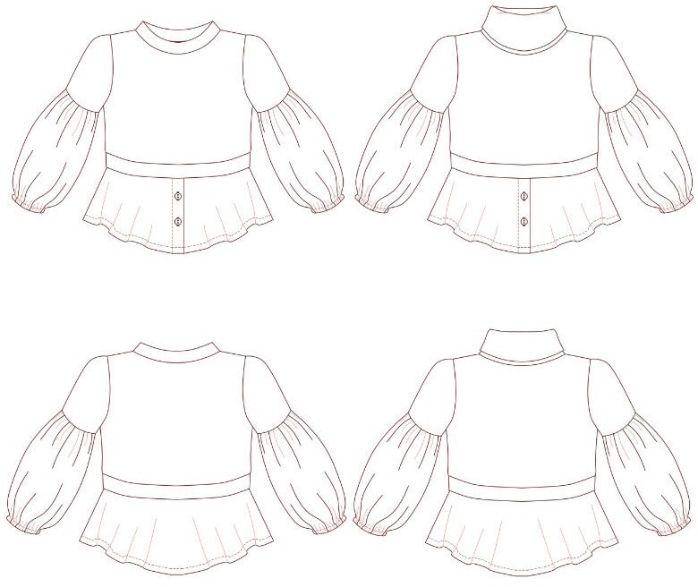 Tulip Blouse Pdf Sewing Pattern / Children Pattern / Size 1-14Y - Etsy