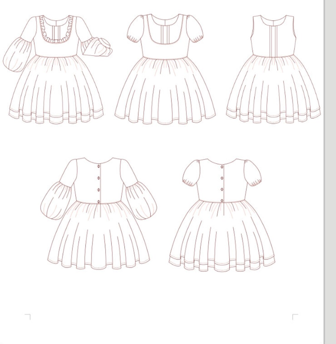 Wisteria Dress PDF Sewing Pattern / Woven Sewing Pattern / Sizes 1 Year ...