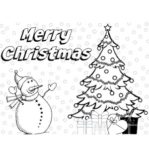 Merry Christmas - Printable Coloring Page - Etsy