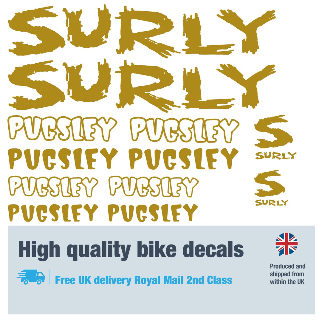 Surly Pugsley Bike Decal Labels With Free Bike Protection 27 - Etsy