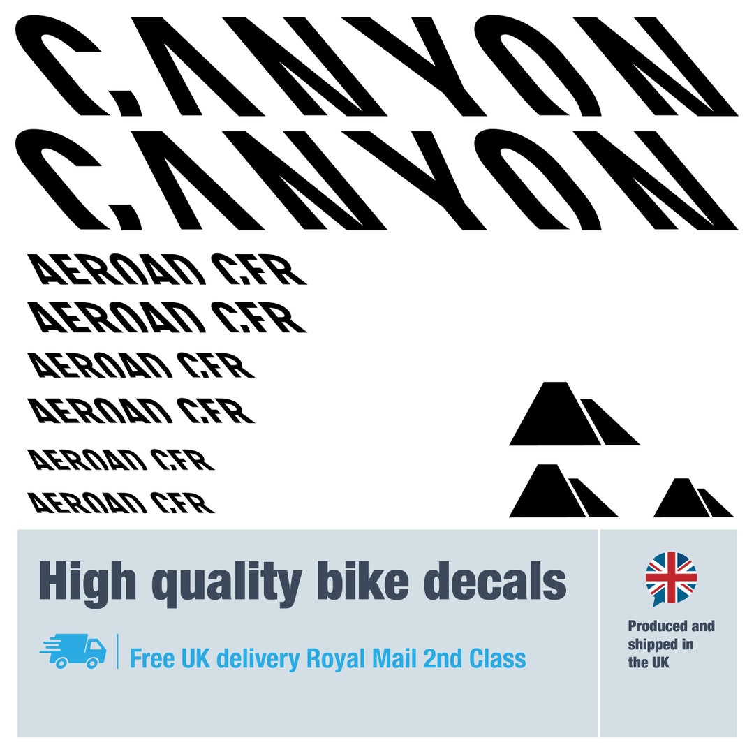 Canyon AEROAD CFR Bike Decals in Vinyl, With Free Bike Protection 26 ...