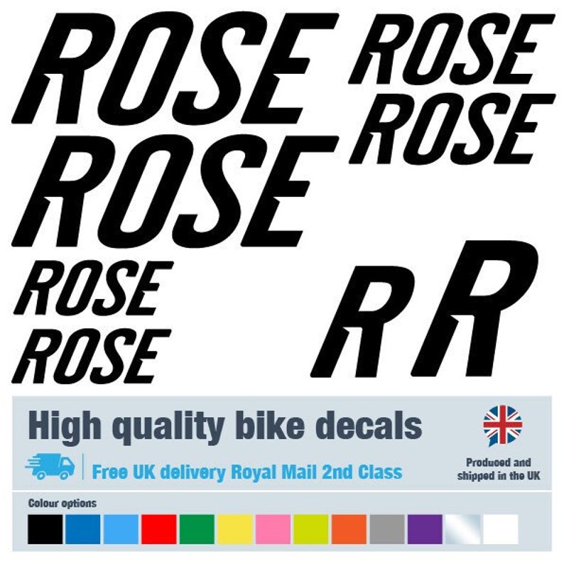 Rose Bike Decals / Labels / Stickers in Vinyl, With Free Bike ...