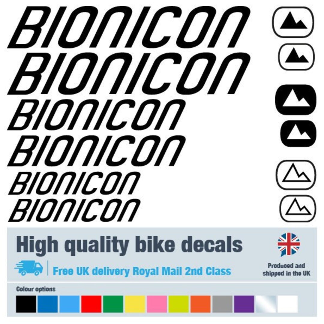 Bionicon Bike Decals / Labels / Stickers in Vinyl, With Free Bike ...