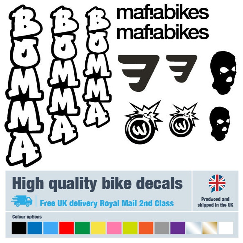 Mafia Bikes Bomma BMX Bike Decals / Vinyl Stickers With Free - Etsy UK