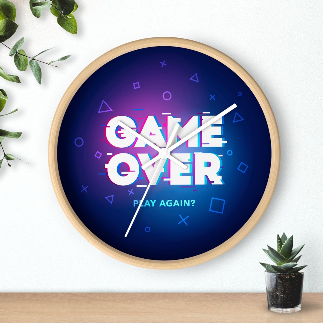 Gaming Wall Clock Game Over Play Again - Etsy