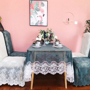 Floral Embroidered Lace Tablecloth: French Style Dining Table Cover - Etsy