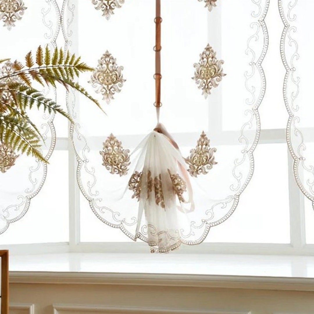European Style Sheer Pull up Balloon Curtain Golden - Etsy