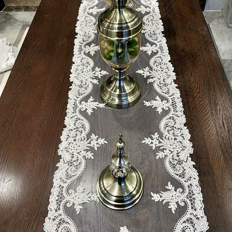 Lace Table Runner Exquisite Embroidered Lace Table Flag - Etsy