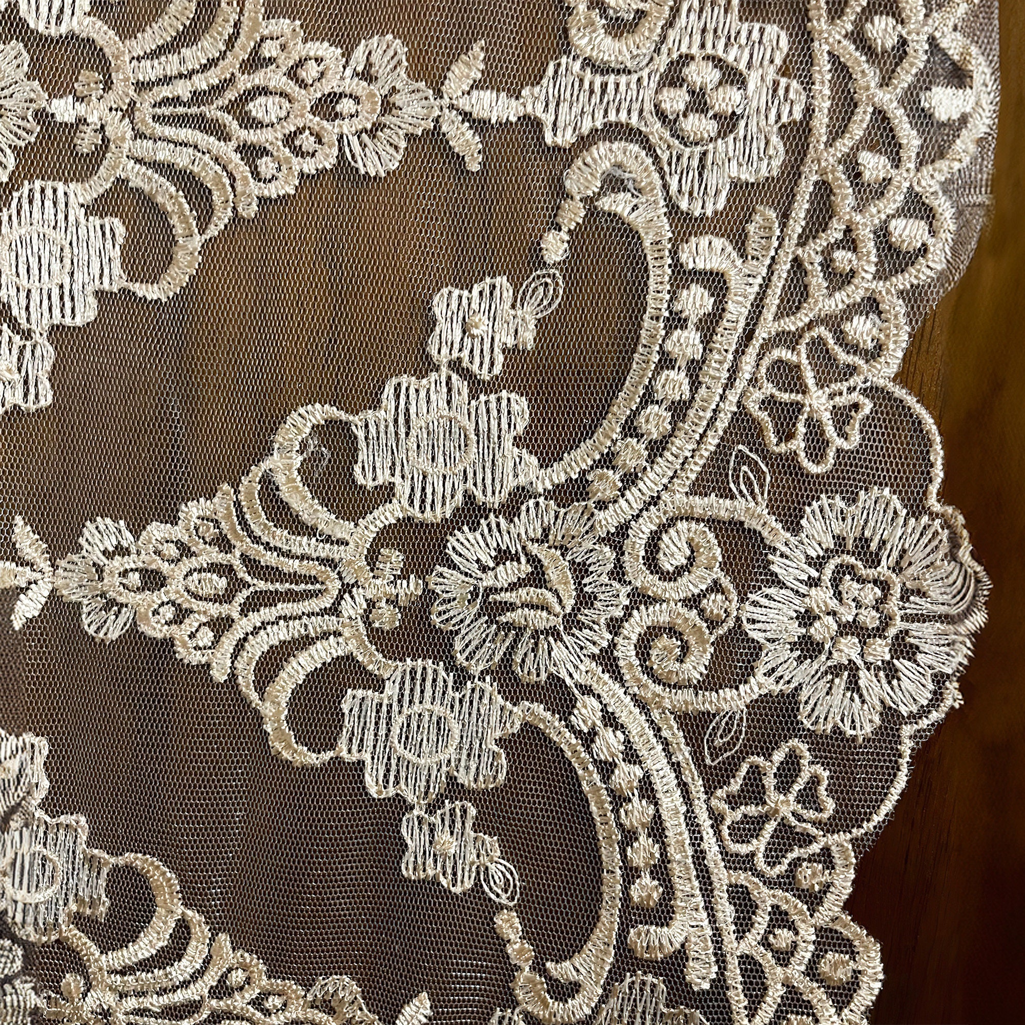 Rectangle Table Runner Embroidered Table Runners With Macrame Shabby ...