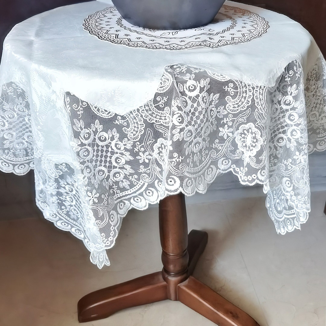 Elegant Floral Pattern Tablecloth, Romantic Lace Tablecloth, French ...