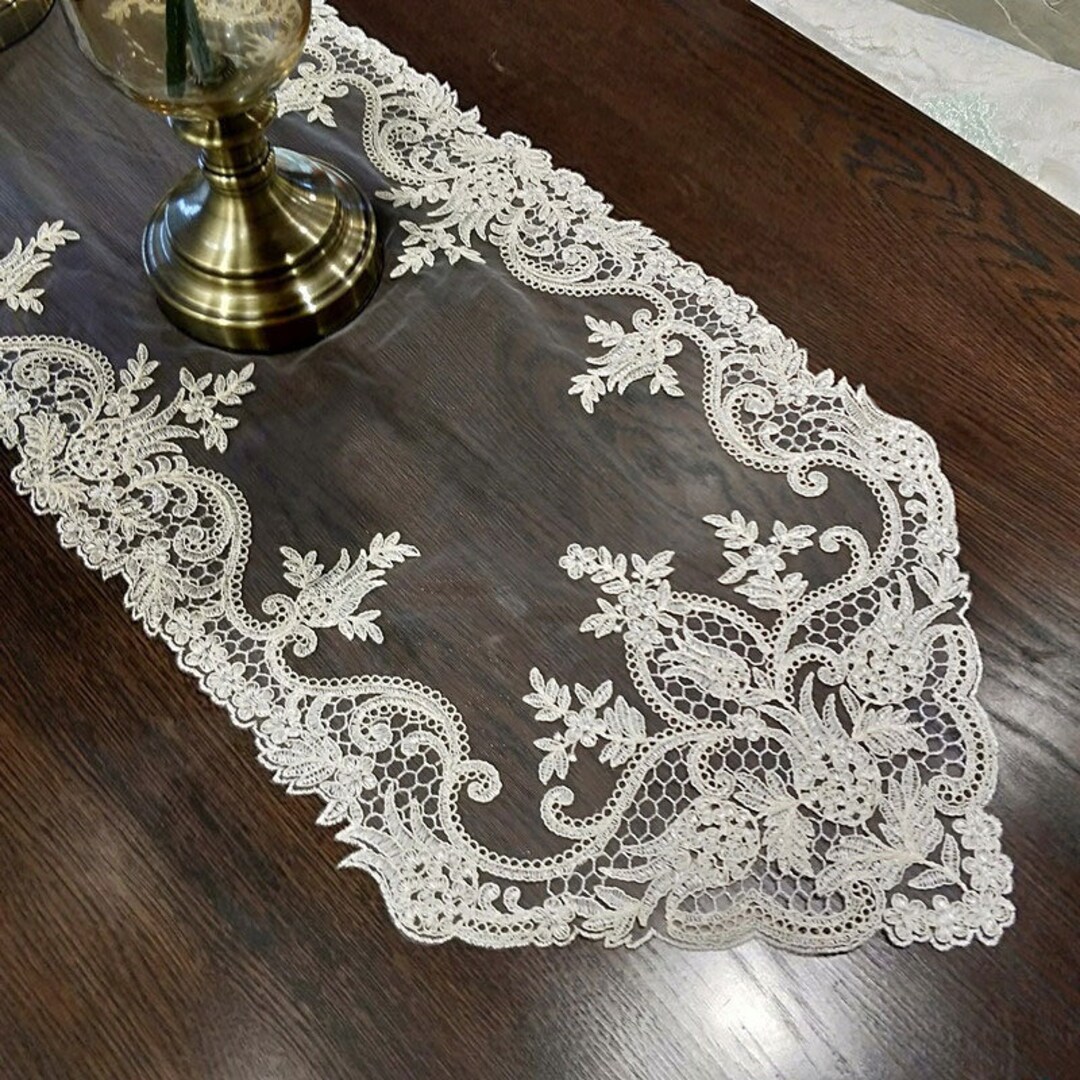 Lace Table Runner Exquisite Embroidered Lace Table Flag - Etsy