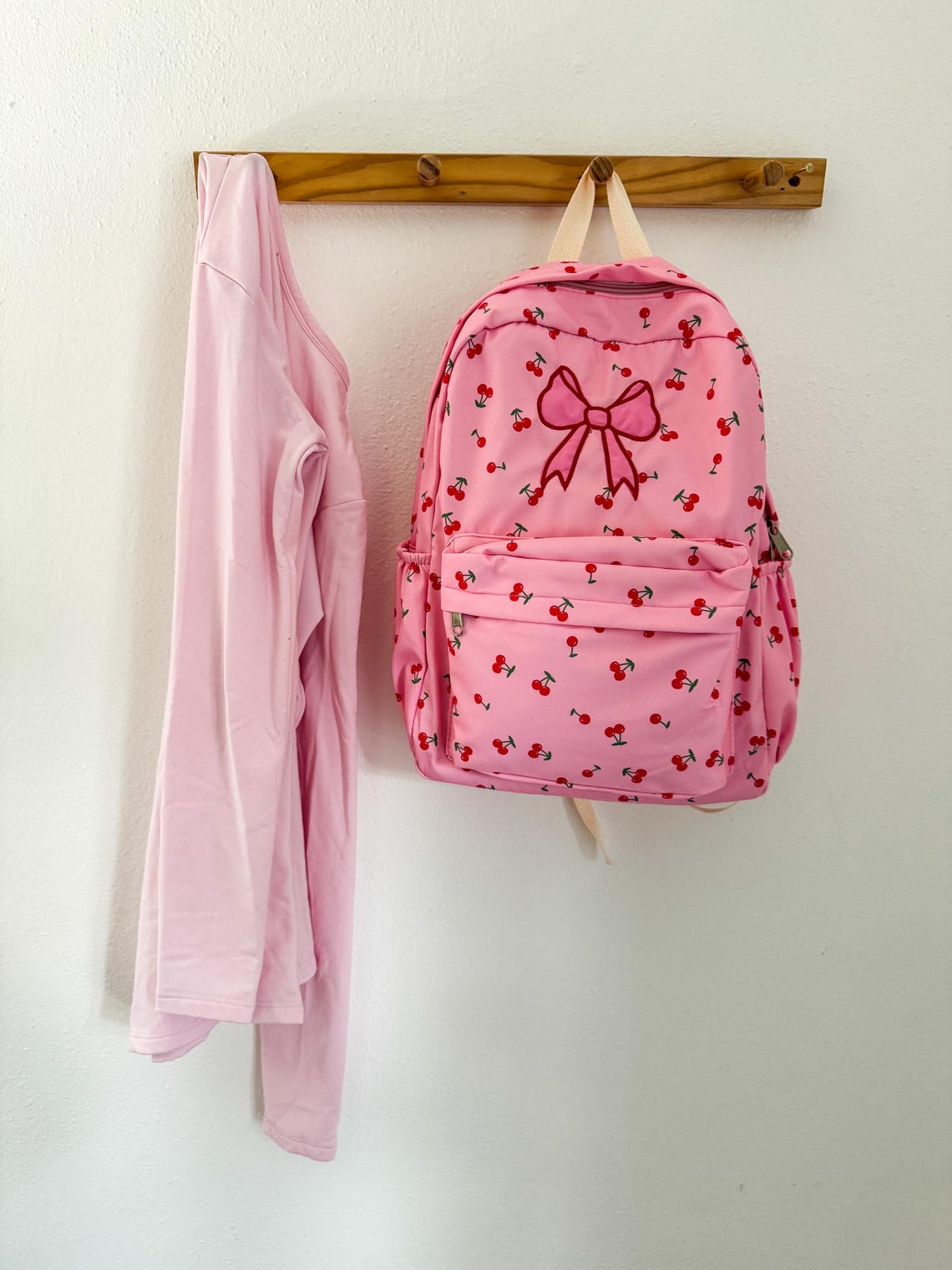 Cherry Cherries Bow Pink Back to School Backpack Sorority Kindergarten ...