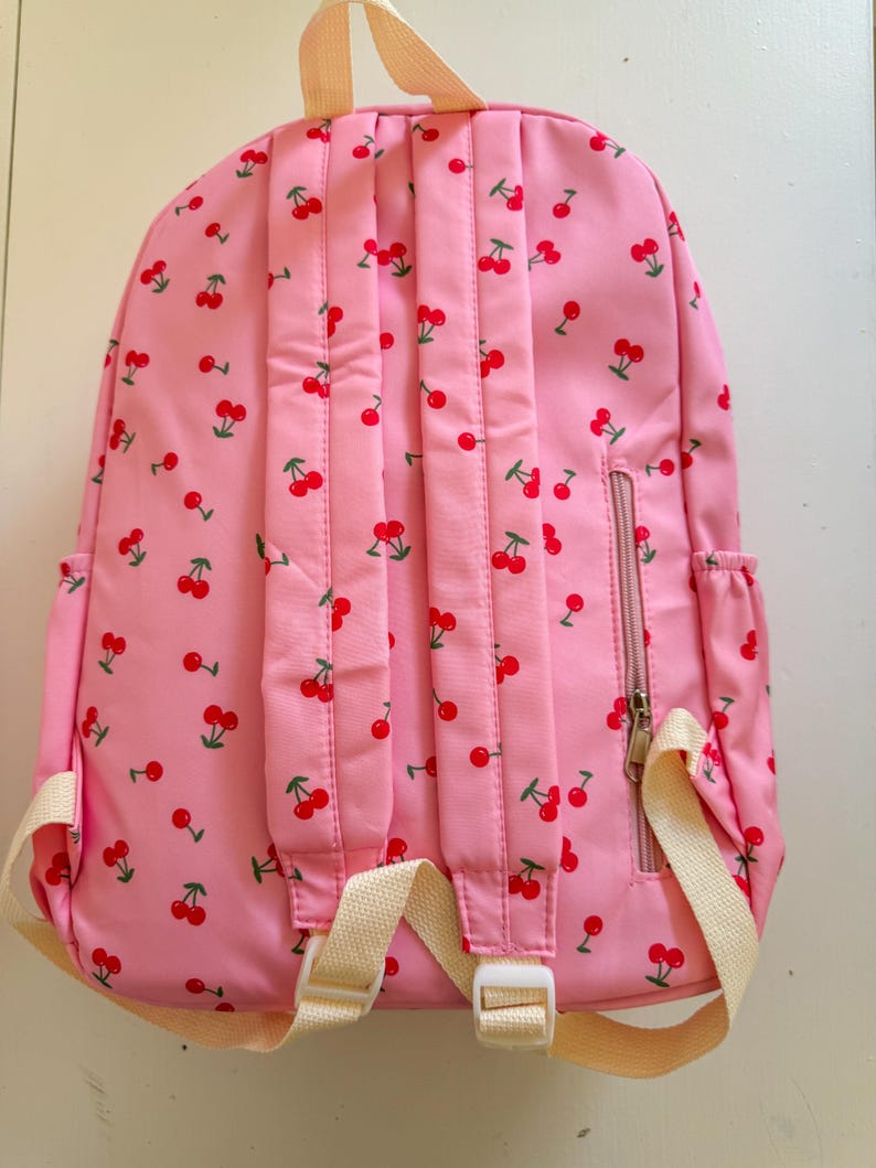 Cherry Cherries Bow Pink Back to School Backpack Sorority Kindergarten ...