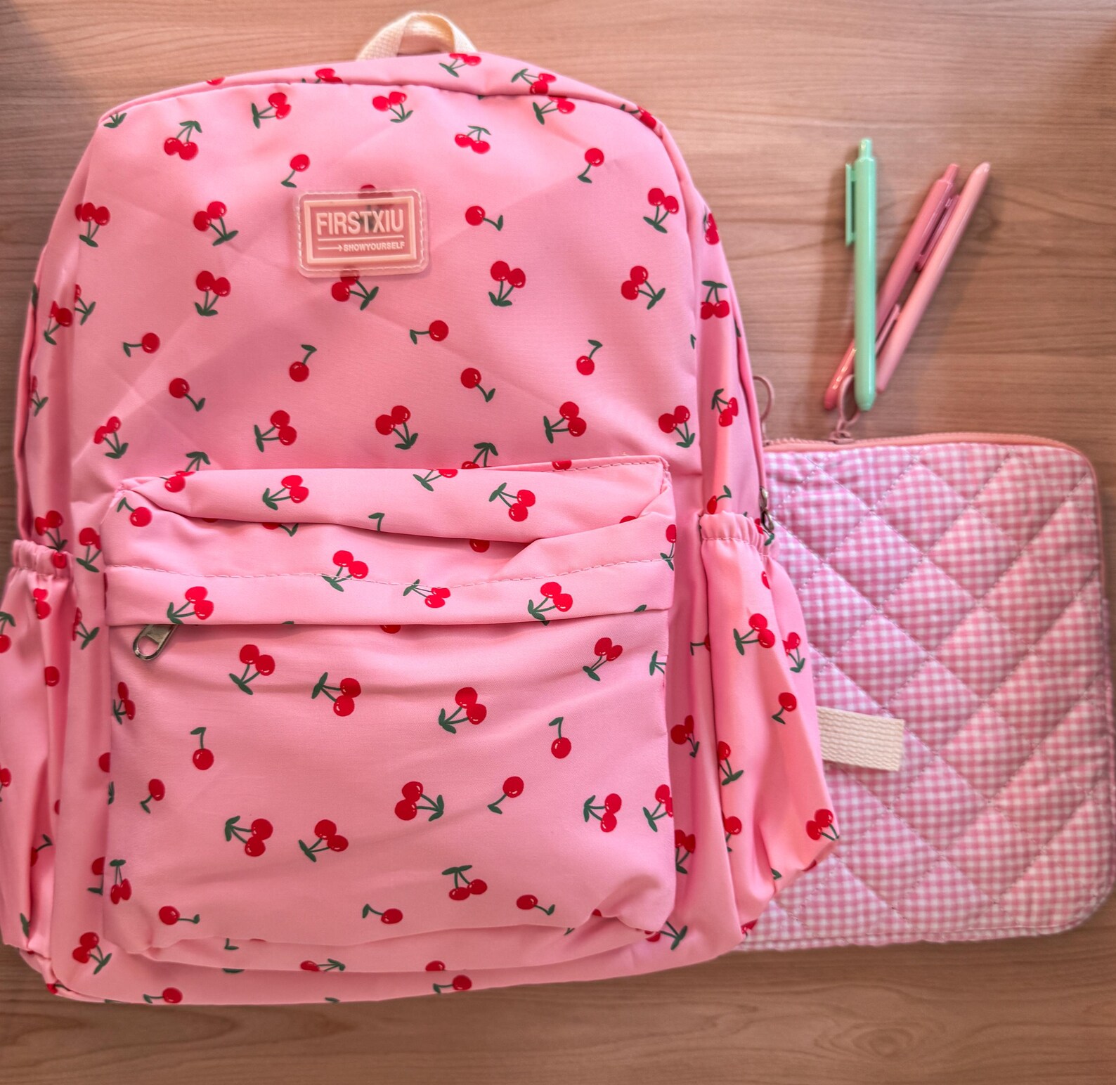 Cherry Pink Cherries Backpack Dance Mom Coquette Girls Trip Kawaii ...