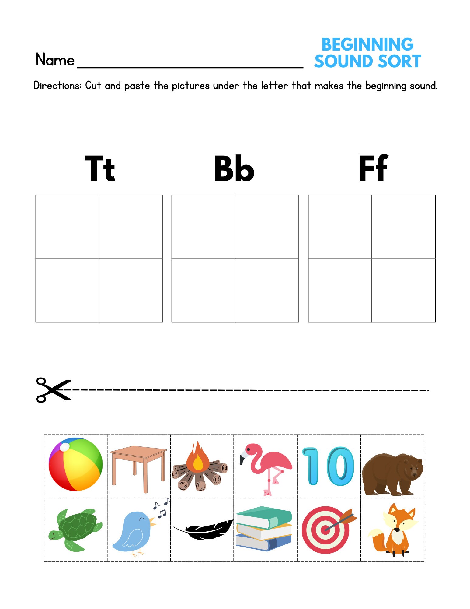 Fundations Level K Unit 1 Week 1 Extra Practice (T,B,F) - Etsy