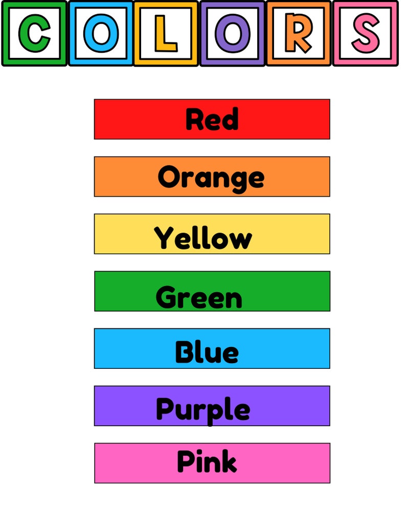 Colors/ Los Colores - Etsy