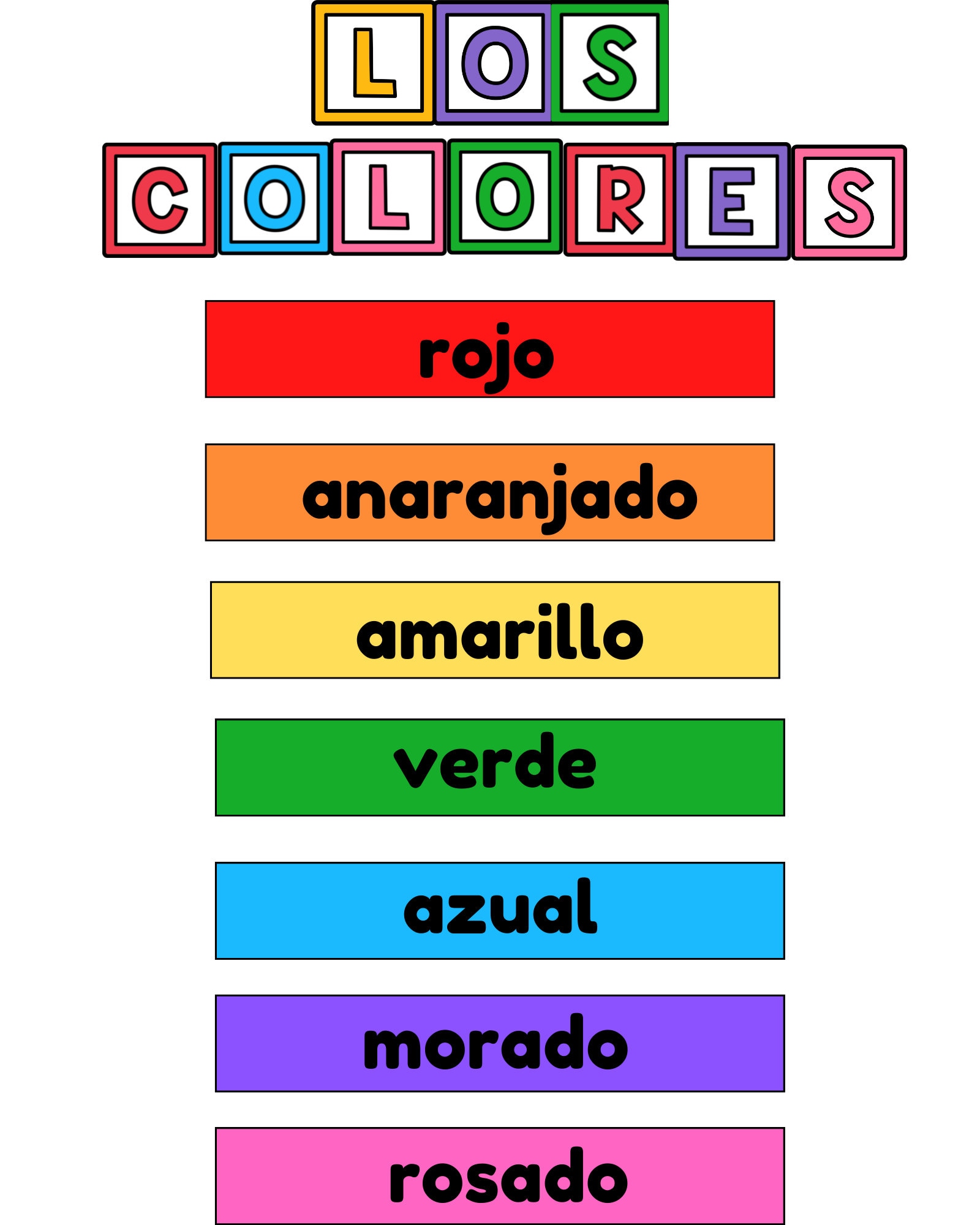 Colors/ Los Colores - Etsy