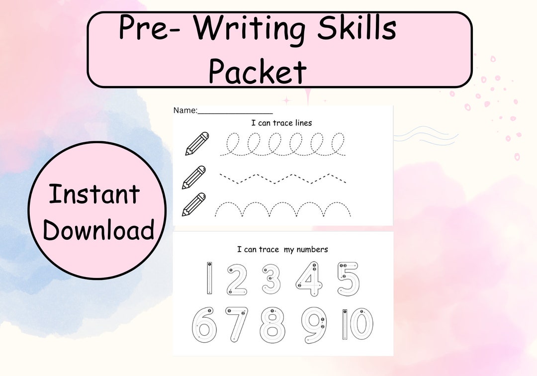 Pre-writing Skills Packet - Etsy