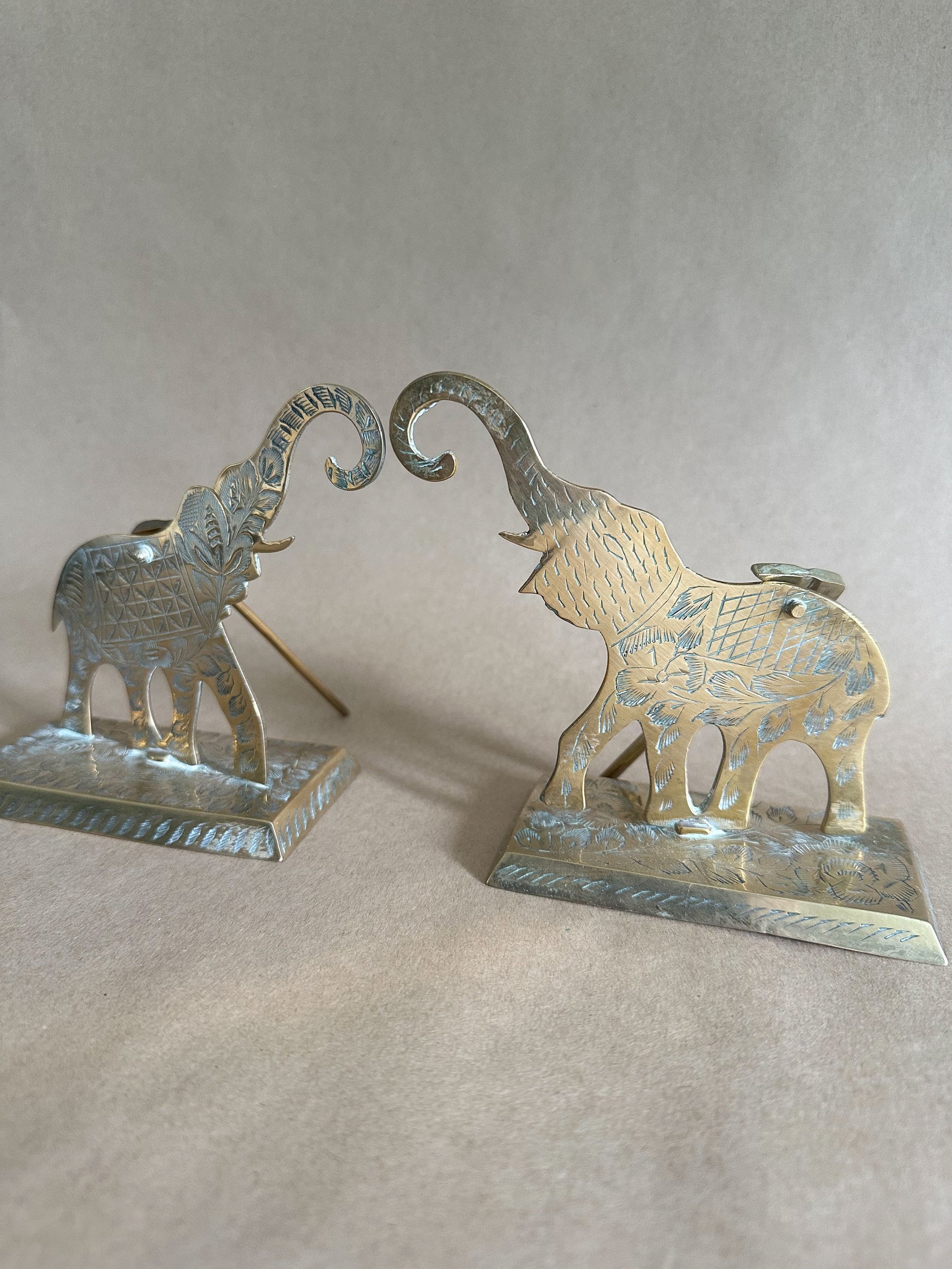 Beautiful Vintage Solid Brass Elephant Figurines - Etsy