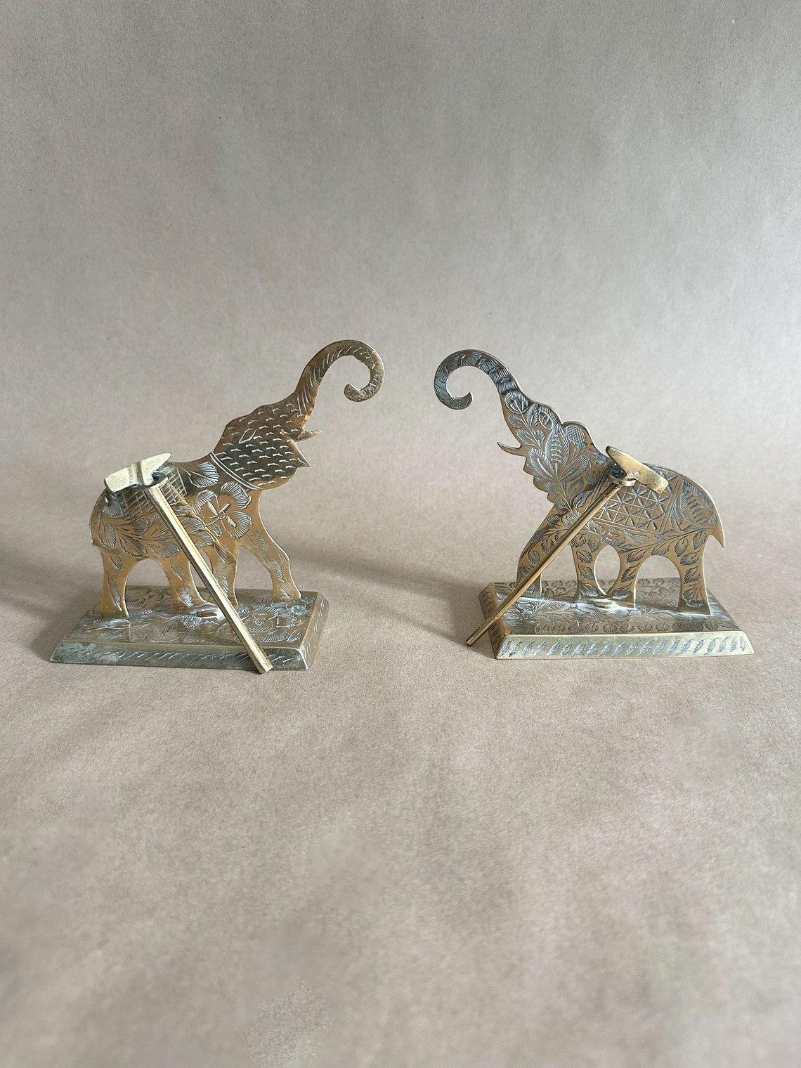 Beautiful Vintage Solid Brass Elephant Figurines - Etsy