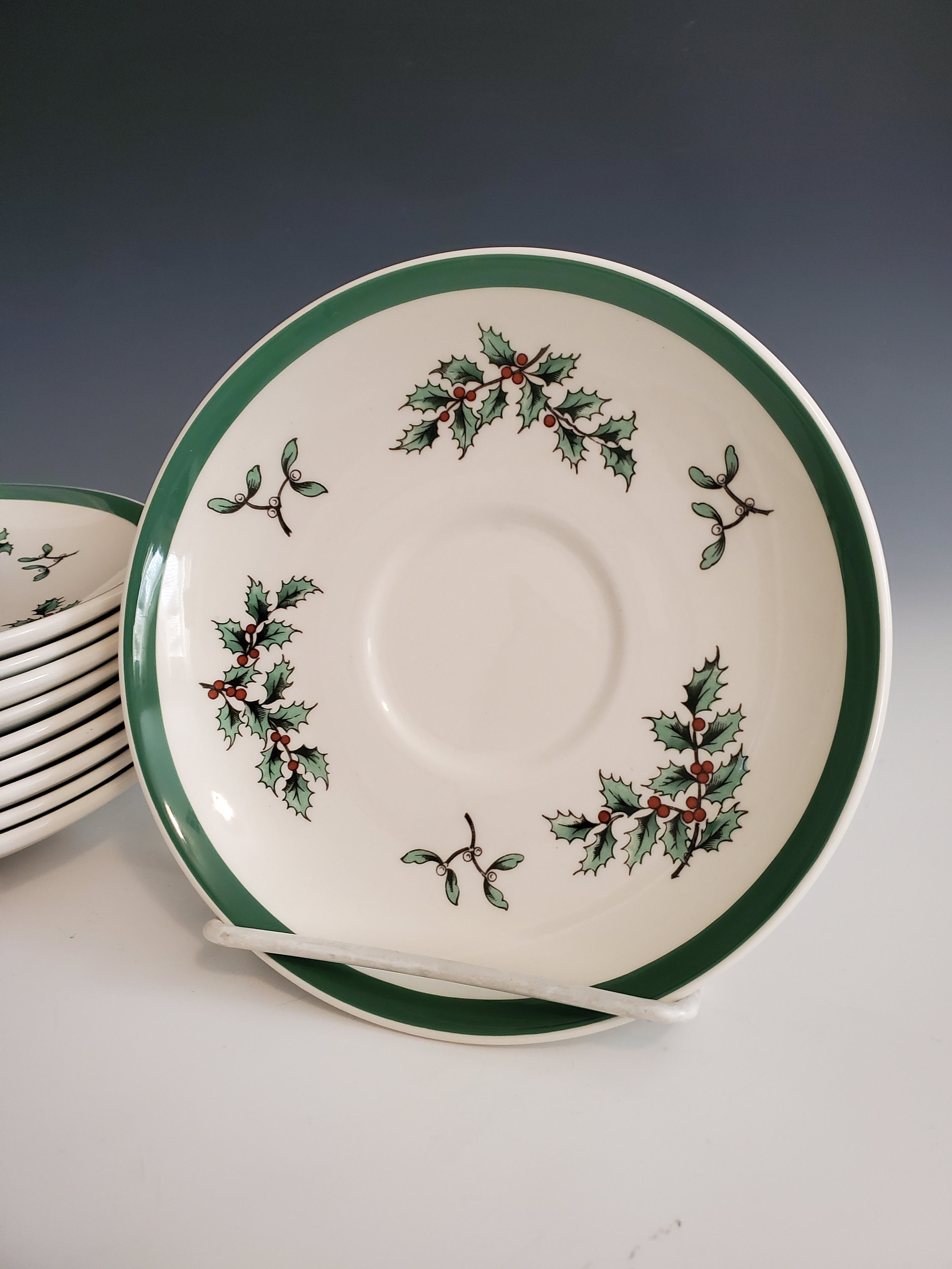 Vintage Spode Christmas Tree Pattern Saucers - Etsy