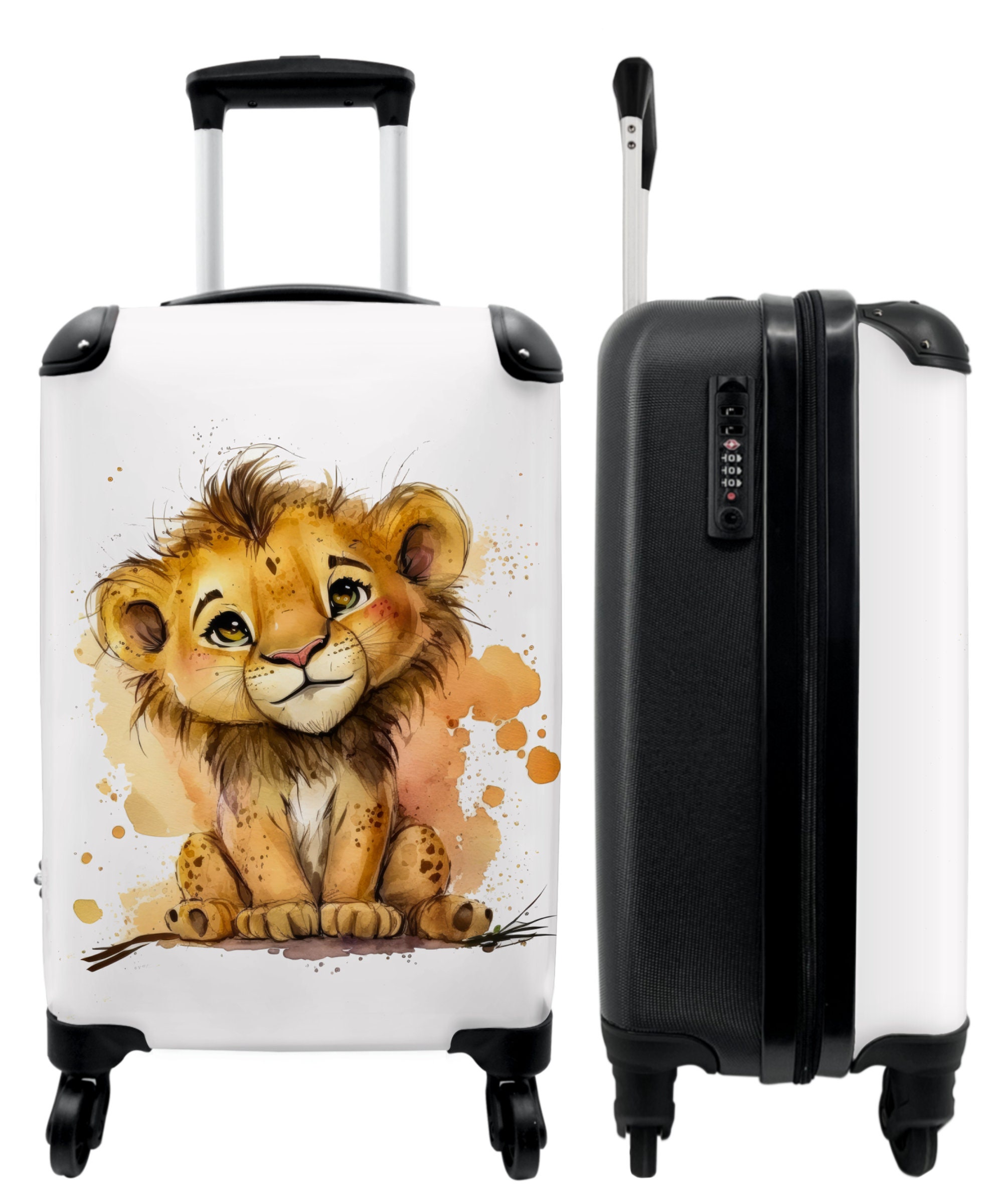 Valise - bagage cabine - valise enfant - lion - aquarelle - marron ...