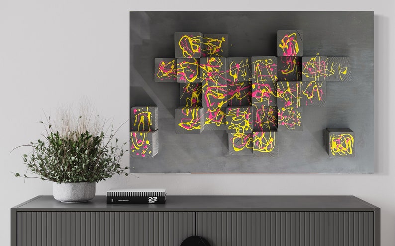 Modern Wood Wall 3D Art. Three-dimensional Sculpture. - Etsy