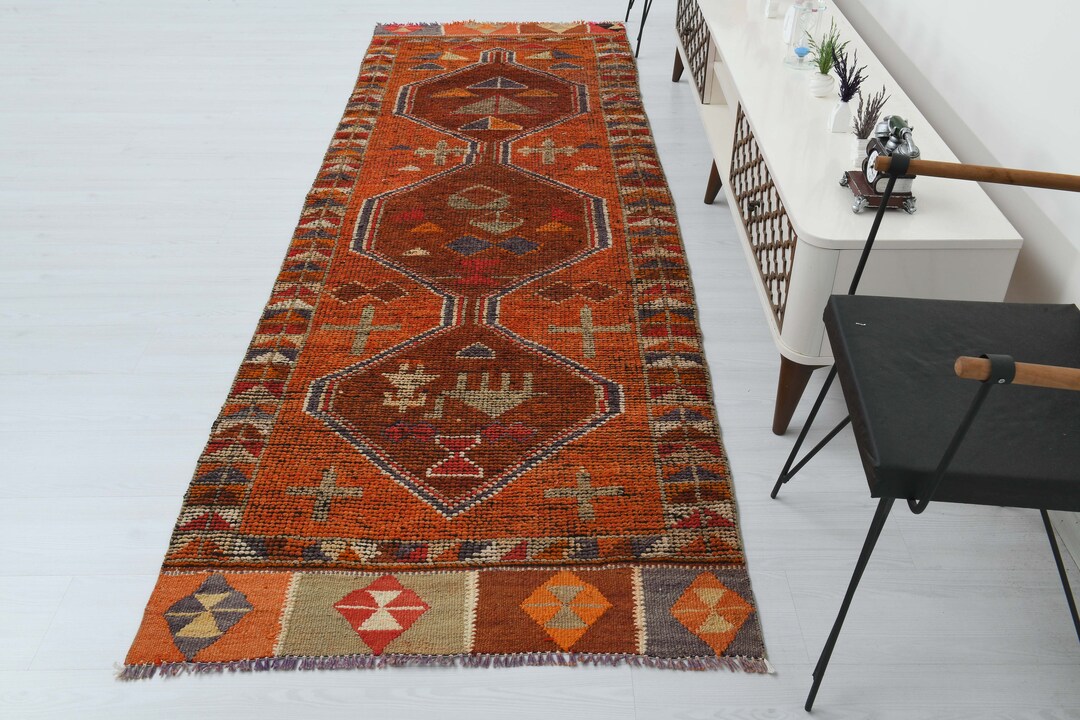 Oushak Runner,vintage Runner,turkish Runner,3x10 Runner Rug,anatolian ...