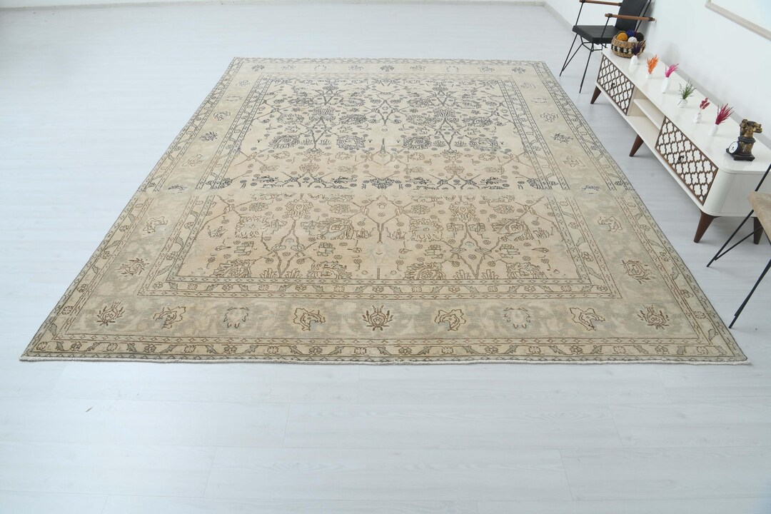 10x13 Rug,beige Rug,area Rug,oushak Rug,vintage Rug,10x13 Anatolian Rug ...
