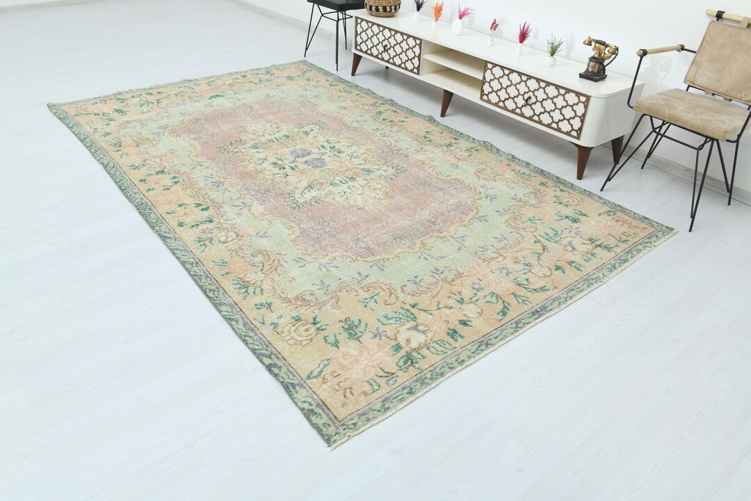 6x10 Rug,6x10 Area Rug,6x10 Turkish Rug,6x10 Oushak Rug,6x10 Vintage ...