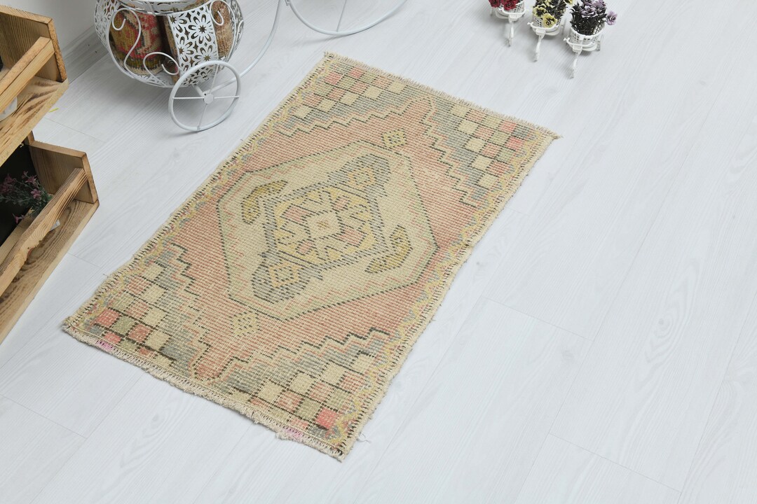 Vintage Bathroom Rug,oushak Bath Rug,2x3 Vintage Rug,2x3 Turkish Rug ...