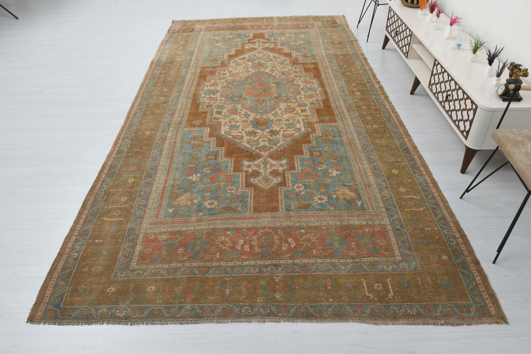 7x13 Rug,rare Rug,anatolian Rug,turkish Rug,vintage Rug,7x13 Oushak Rug ...