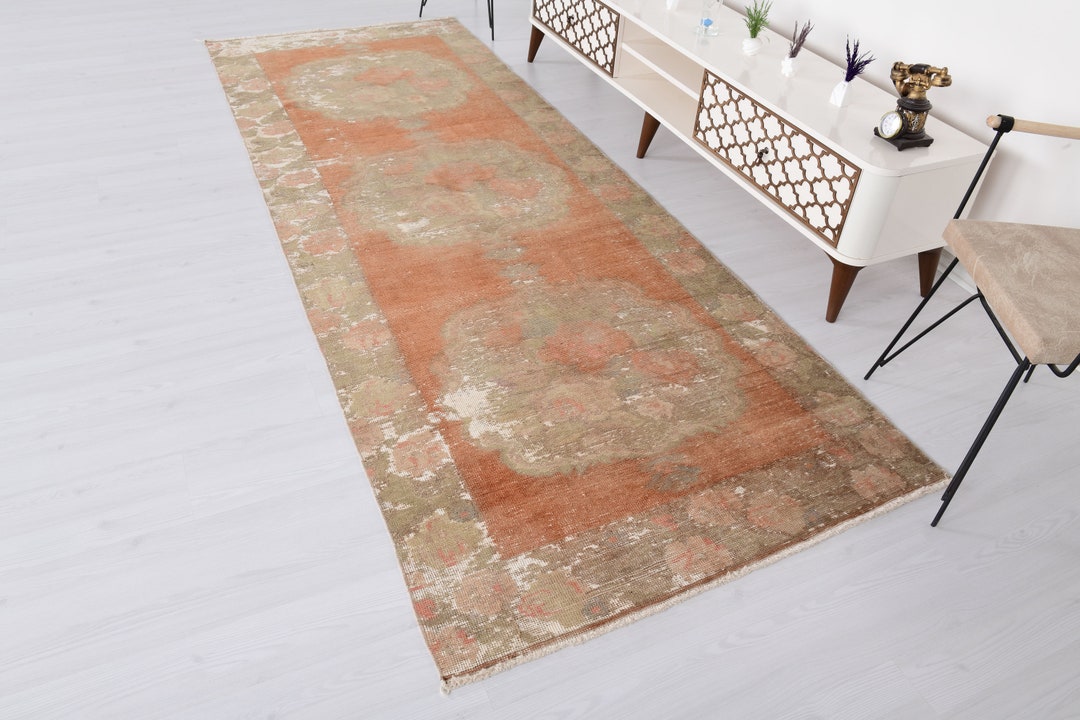 3x11 Rug,wool Runner Rug,entry Rug,vintage Runner 3x11,oushak Runner ...