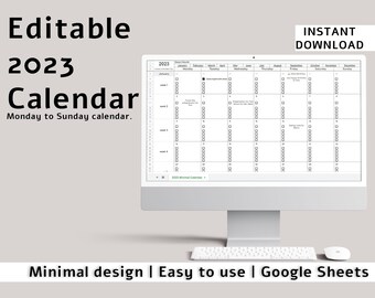 2023 Google Sheets Calendar - Etsy