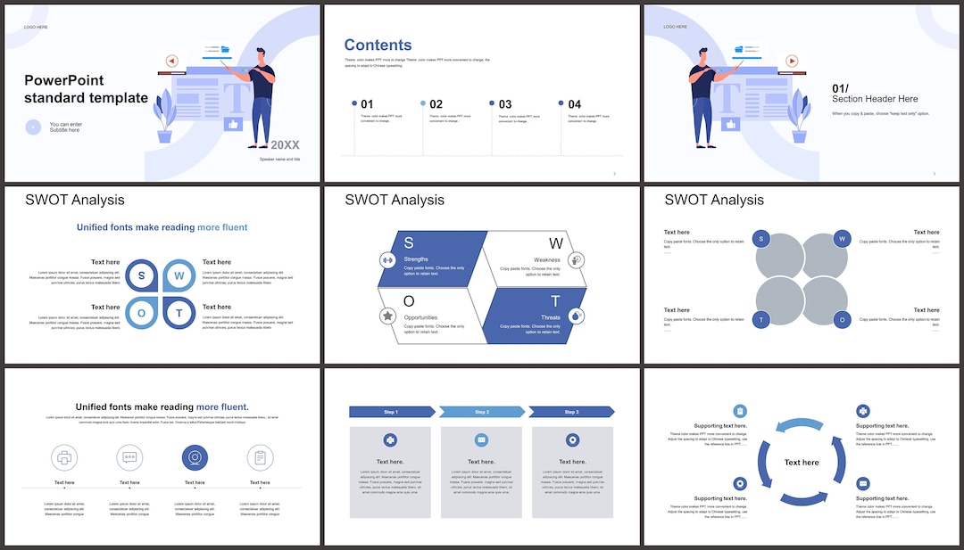 Minimal Modern Annual Report Powerpoint Template - Etsy