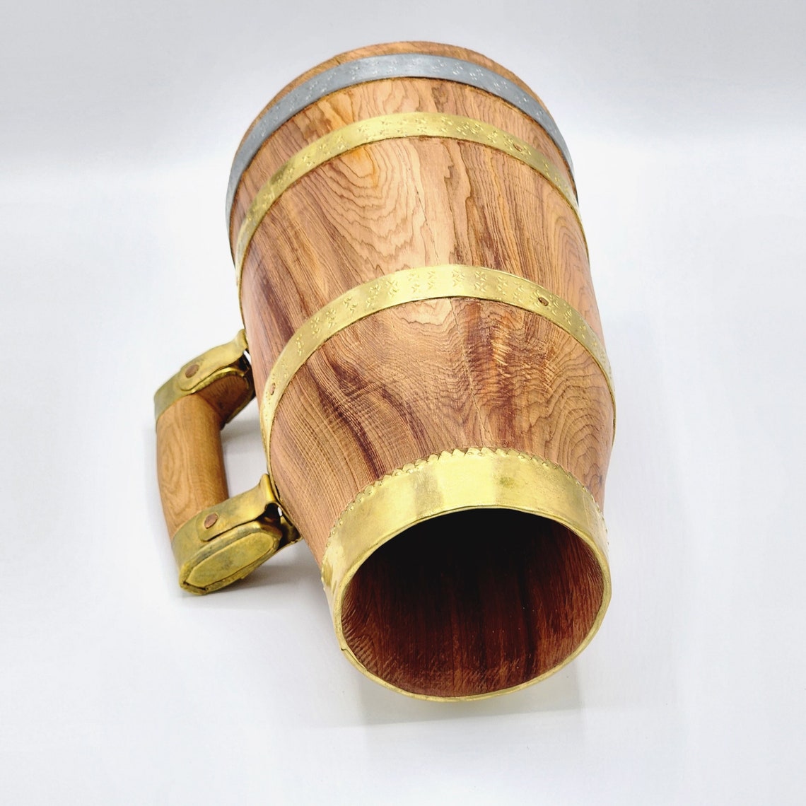 Moroccan Berber Wooden Water Jar pot With Brass Rings and a Handle ...