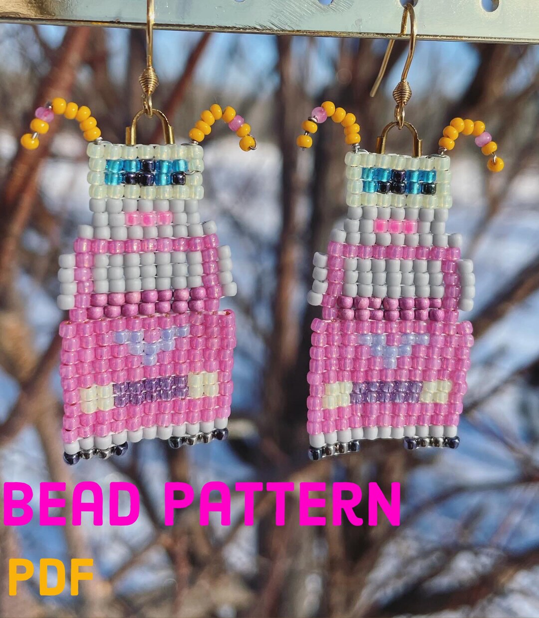 Pink Robot Bead Pattern - Etsy
