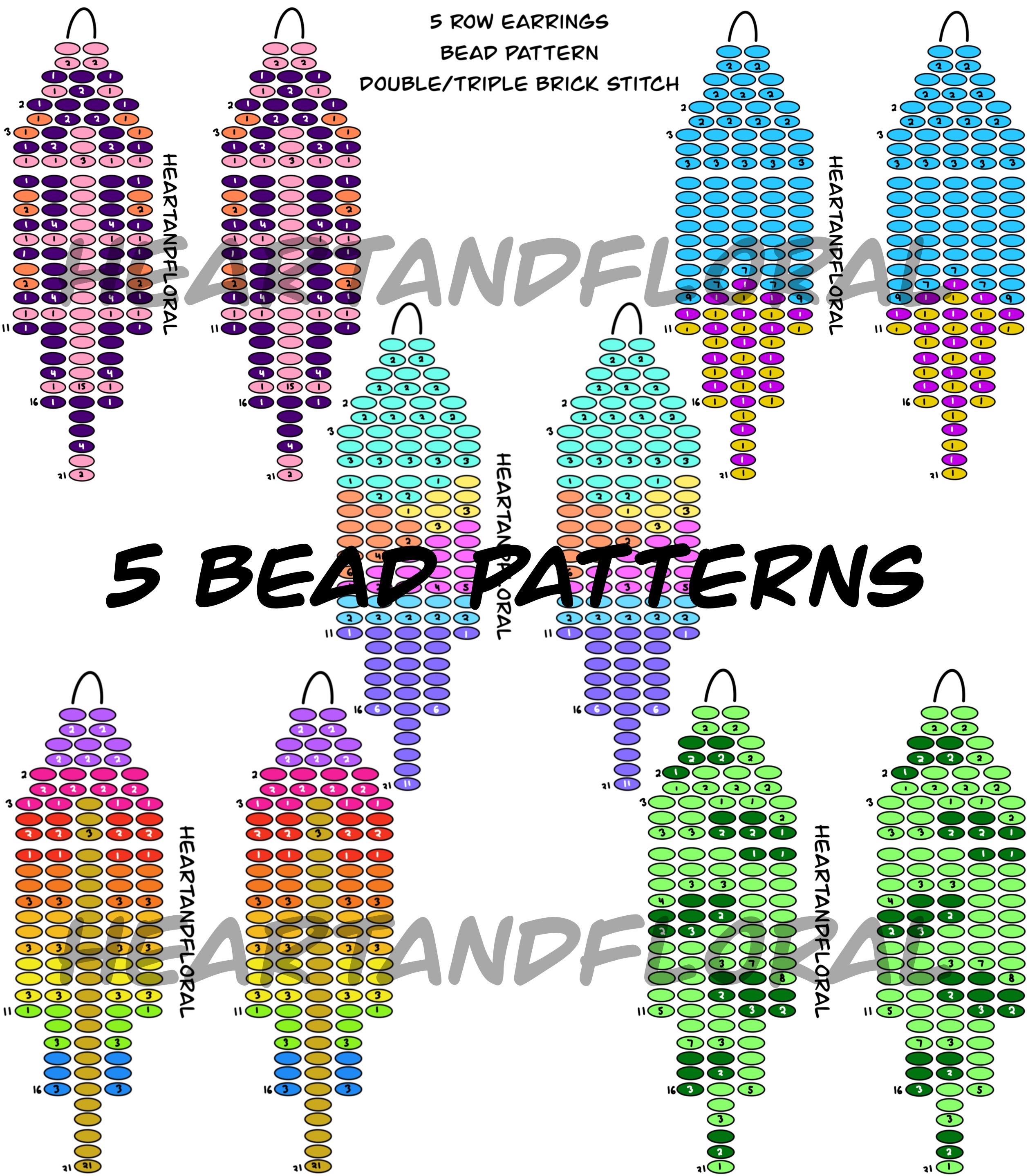5 Row Earrings Bead Patterns(part 5) - Etsy