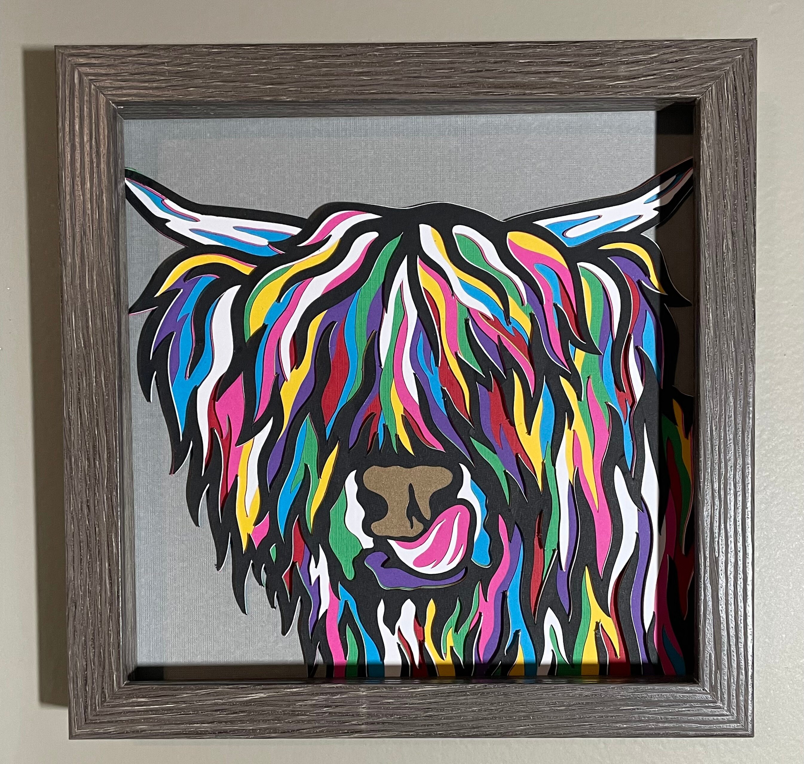 HIGHLAND COW Shadow Box - Etsy