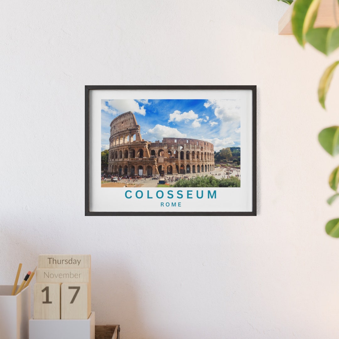 Rome Colosseum Travel Posters With Wooden Frame, Rome Home Decor Frame ...